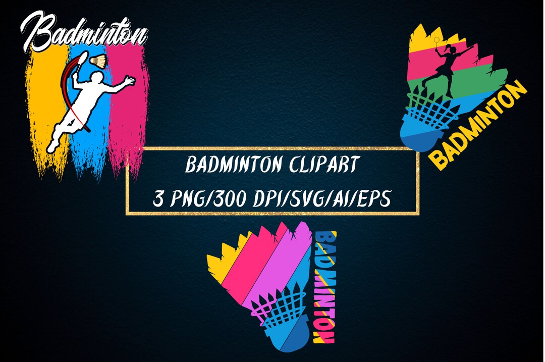 Badminton Clipart Bundle: T-shirt Design Graphics (digital Download) - Etsy