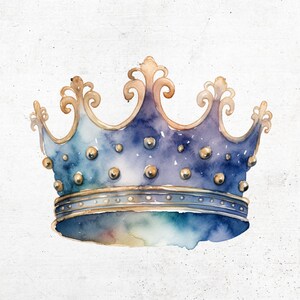 Watercolor Crown Clipart, Princess Crown PNG Bundle, Queen Crown ...