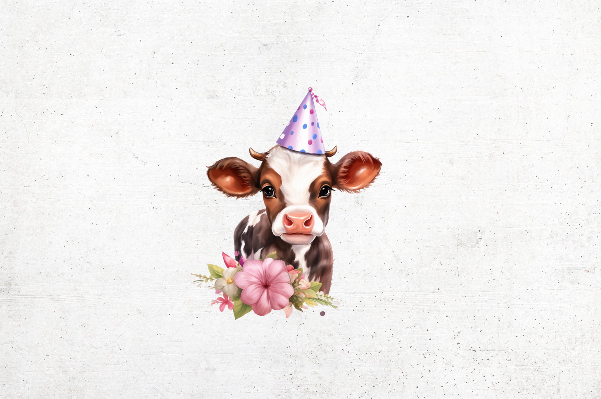 Baby Cow Birthday Clipart, PNG Bundle (digital Download, Commercial Use ...