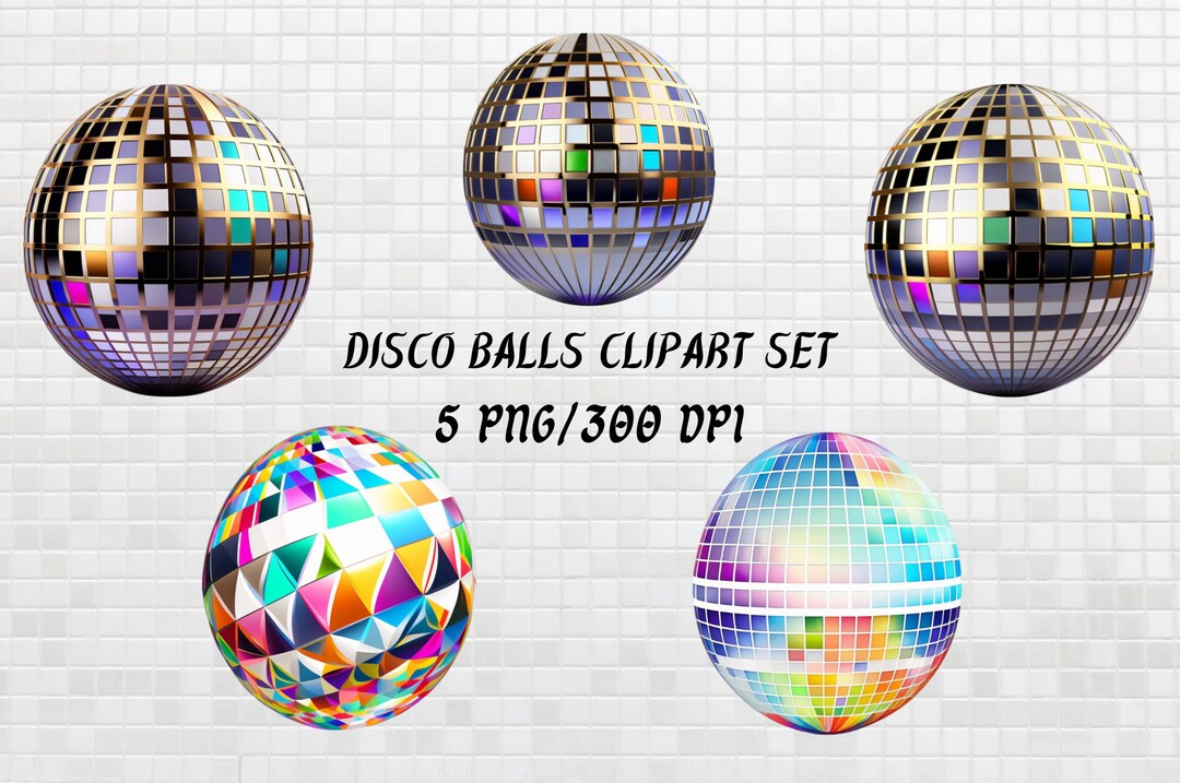Disco Balls Clipart Set, Diamond Disco Balls Pack, Party Clipart PNG ...