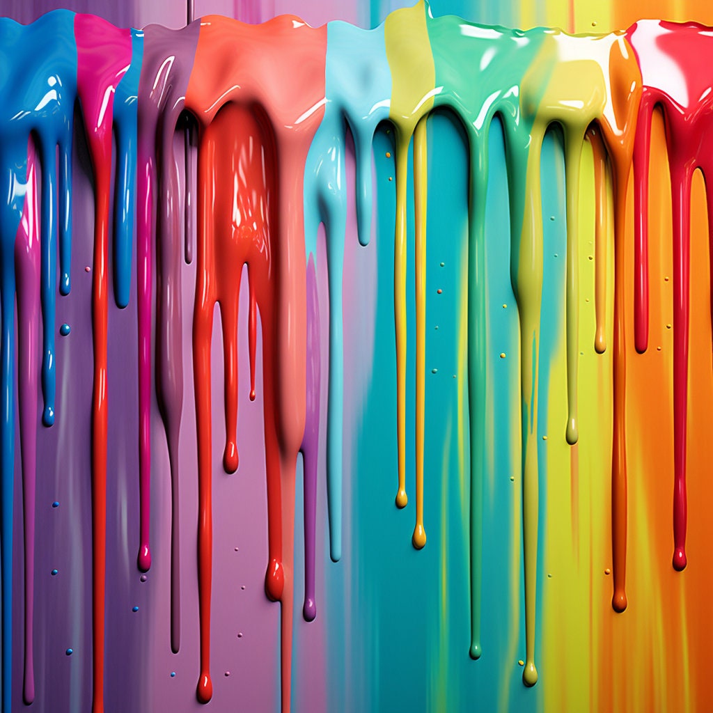 Dripping Paint Digital Paper: Colorful PNG Backgrounds (digital ...