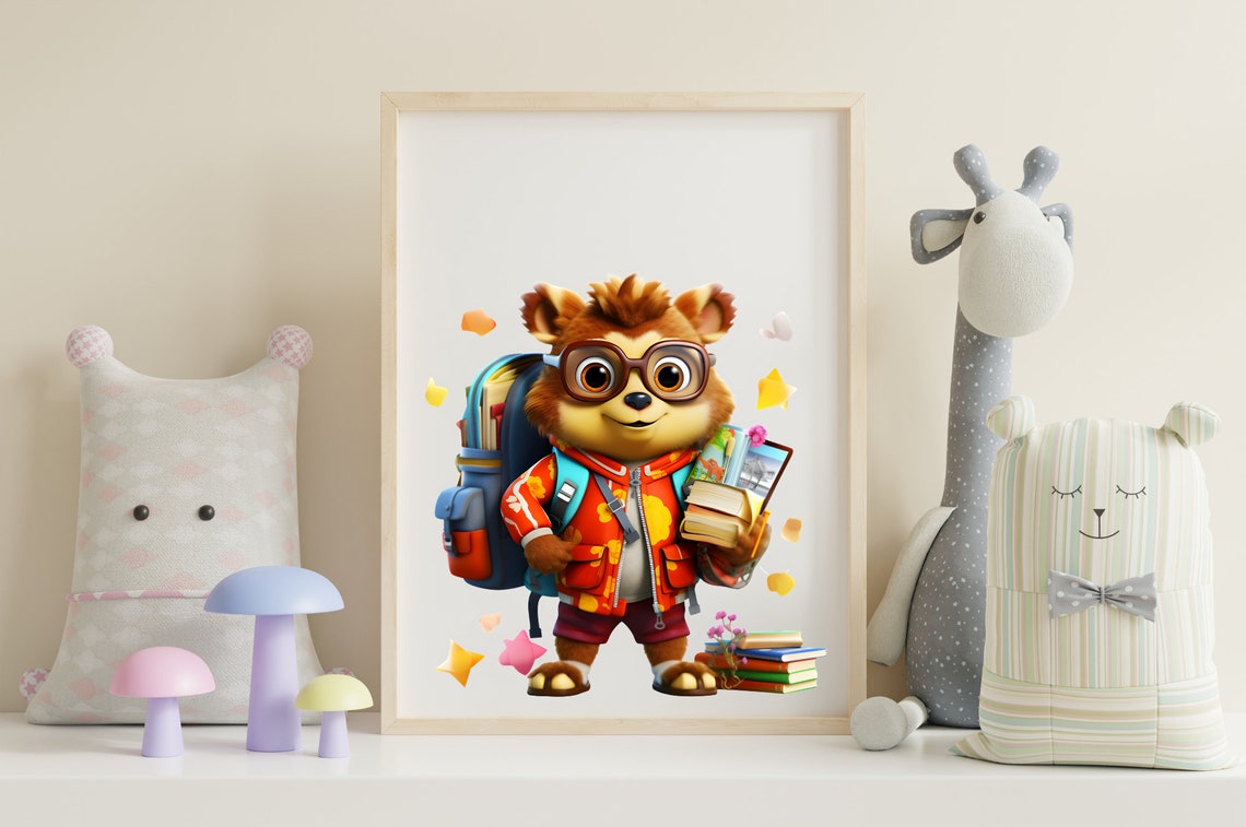 Back to School Animal Clipart: Adorable PNG Bundle (digital Download ...