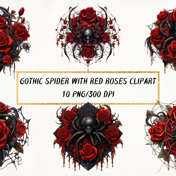 Gothic Spider Clipart - Etsy