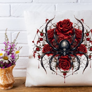 Gothic Spider Red Roses Clipart: Halloween PNG Bundle (commercial Use ...