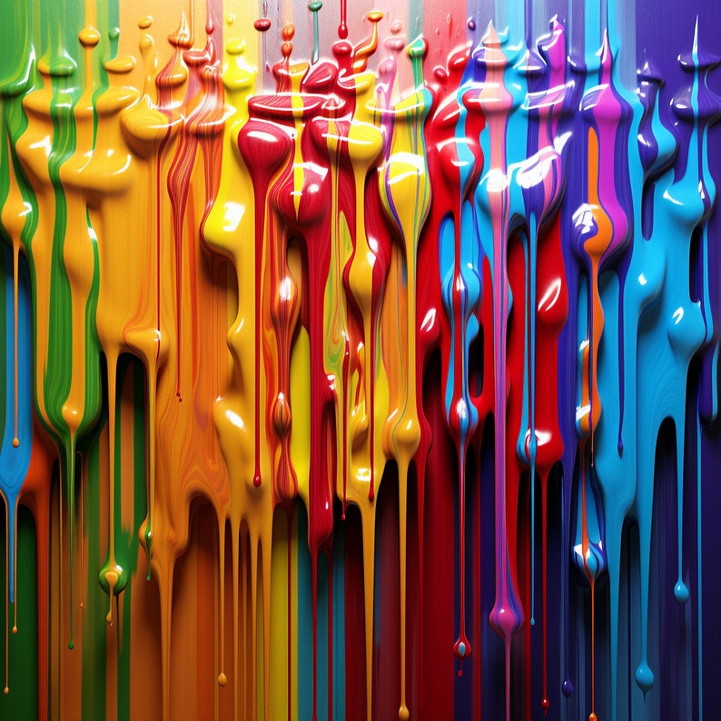 Dripping Paint Digital Paper: Colorful PNG Backgrounds (digital ...