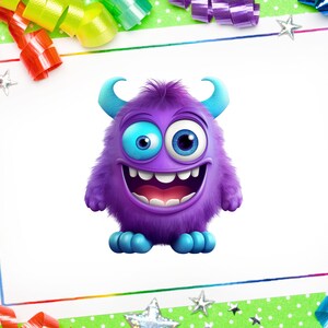 12 Cute Monsters Clipart, Funny Monster PNG Bundle for Commercial Use ...