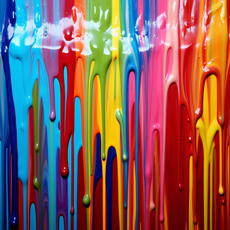 Dripping Paint Digital Paper: Colorful PNG Backgrounds (digital ...