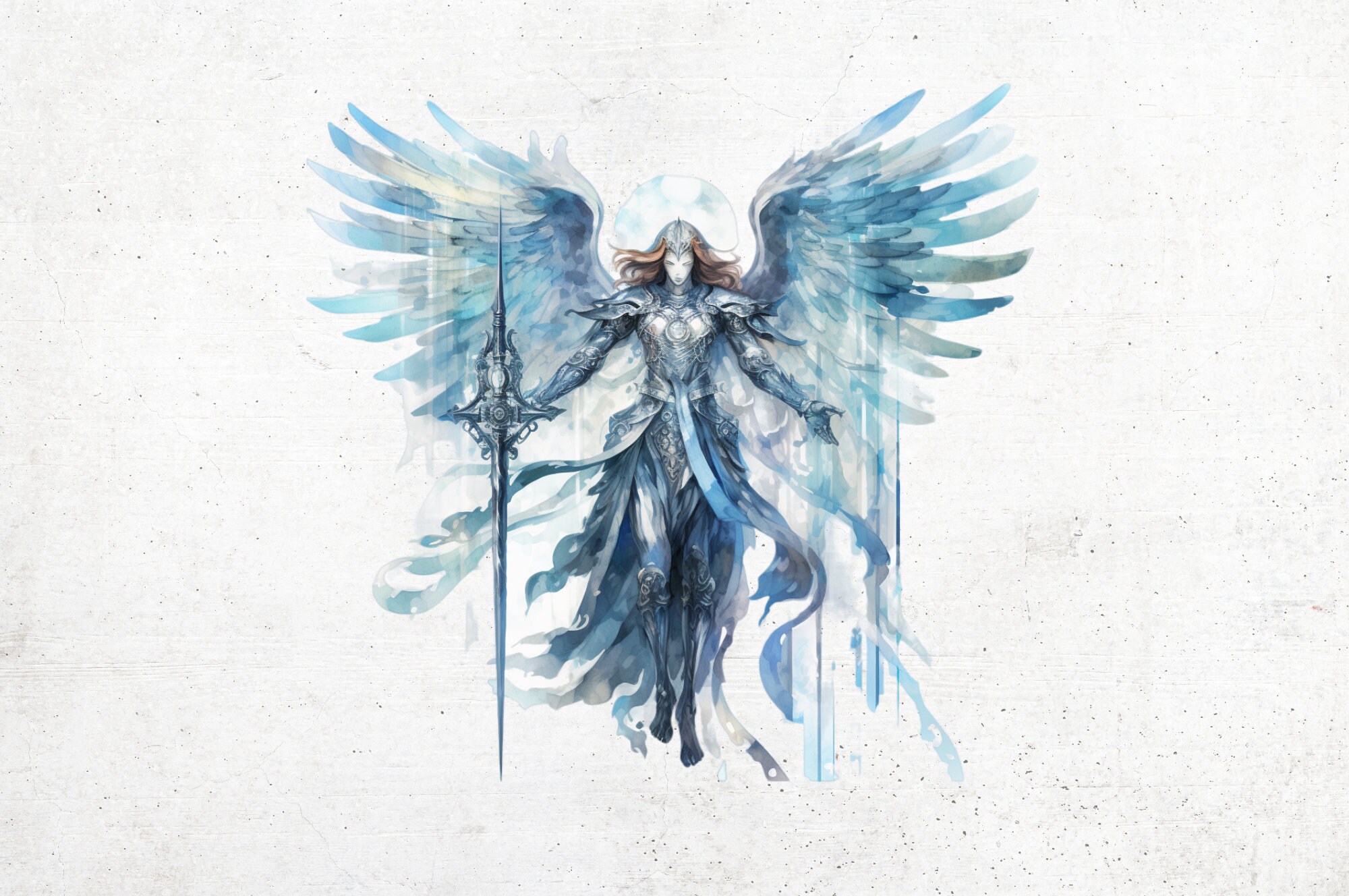 Watercolor Archangel Clipart Fantasy Clipart Watercolor - Etsy