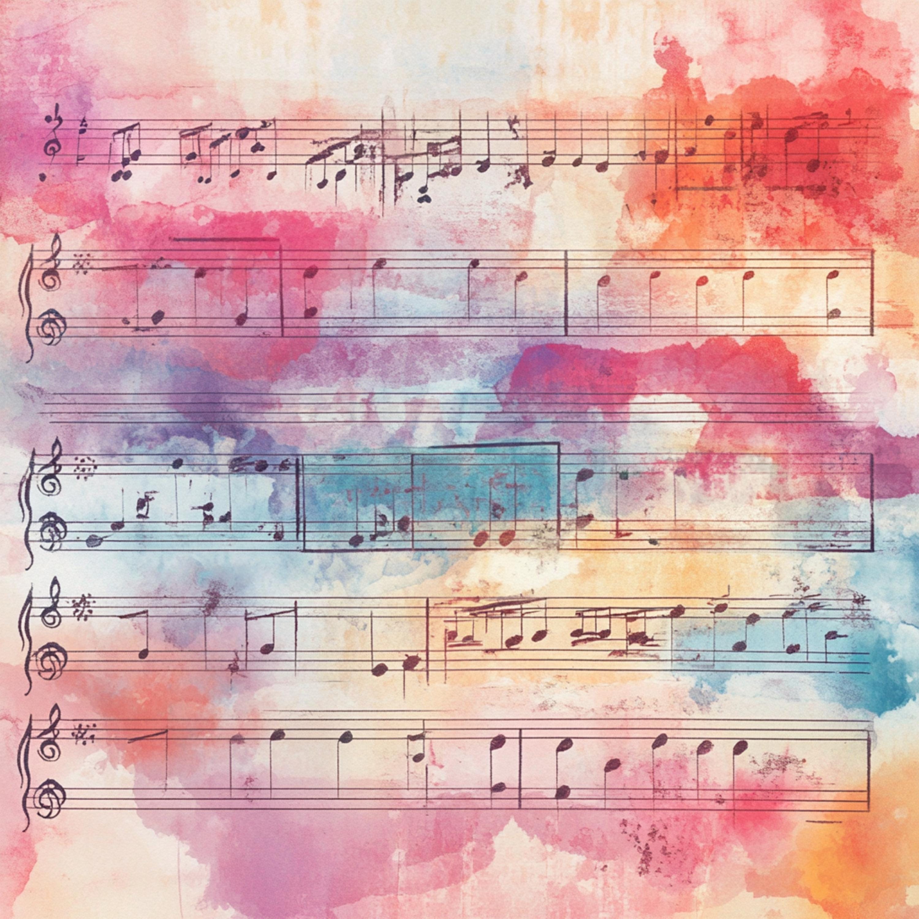 Shabby Chic Sheet Music Clipart: Watercolor Backgrounds (10 Jpgs ...