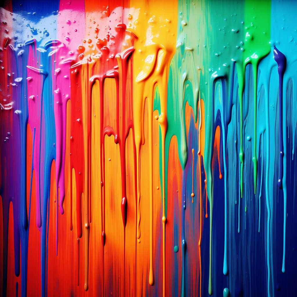 Dripping Paint Digital Paper: Colorful PNG Backgrounds (digital ...