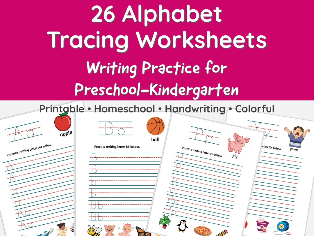 26 Printable Alphabet Tracing Worksheets - Handwriting Practice ...