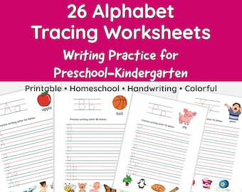 26 Alphabet Tracing Worksheets Coloring Worksheet Preschool Handwriting ...