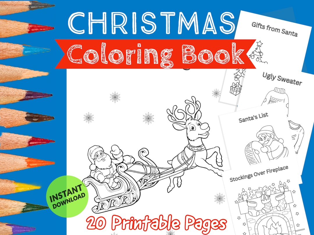 Libro para colorear navideño de 20 páginas Diversión para - Etsy México
