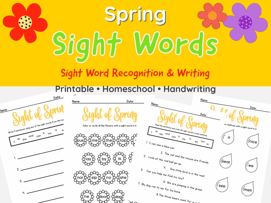 Sight Word Recognition Worksheets - Printable Writing Practice - 6 Page ...