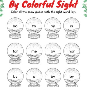 Sight Word Recognition Worksheets - Holiday Themed Printable Activity ...