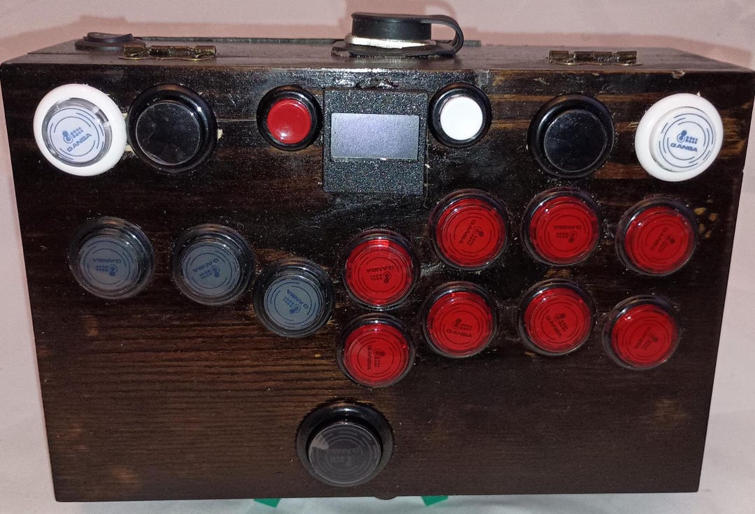 Ready-to-use Stained Wood Hitbox Layout Arcade Controller With 24mm ...