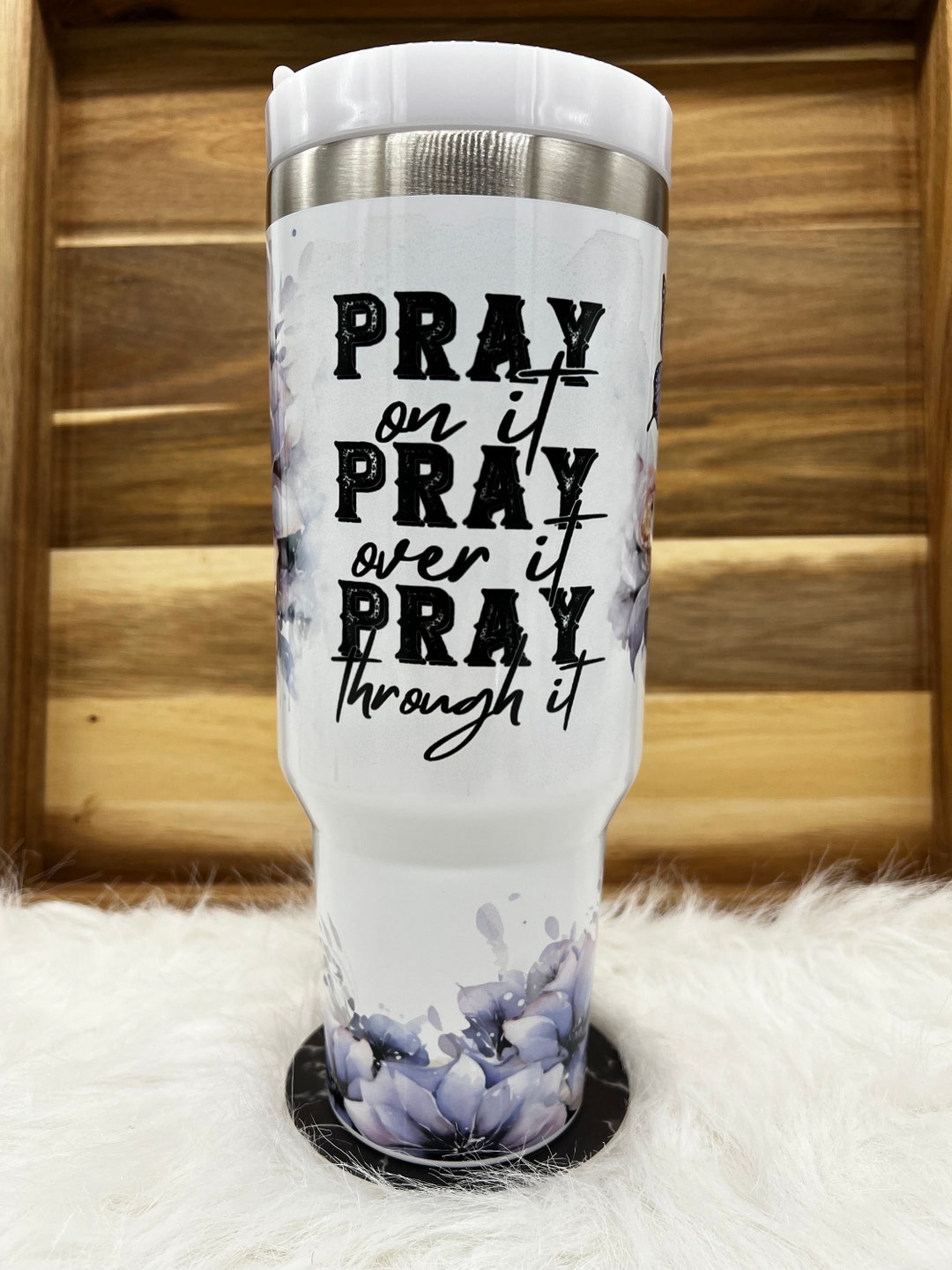 40oz Stainless Steel Prayer Tumbler With Handle, Pray on It Tumbler ...