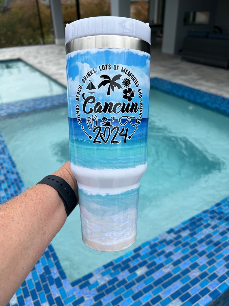 Cancun Vacation 2026 40oz Tumbler: Mexico Trip Gift With Metal Straw - Etsy