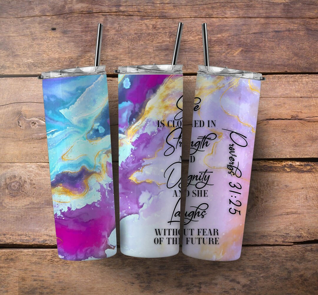 Proverbs 31:25 20oz Tumbler With Straw, Youth Leader Gift, Christian ...