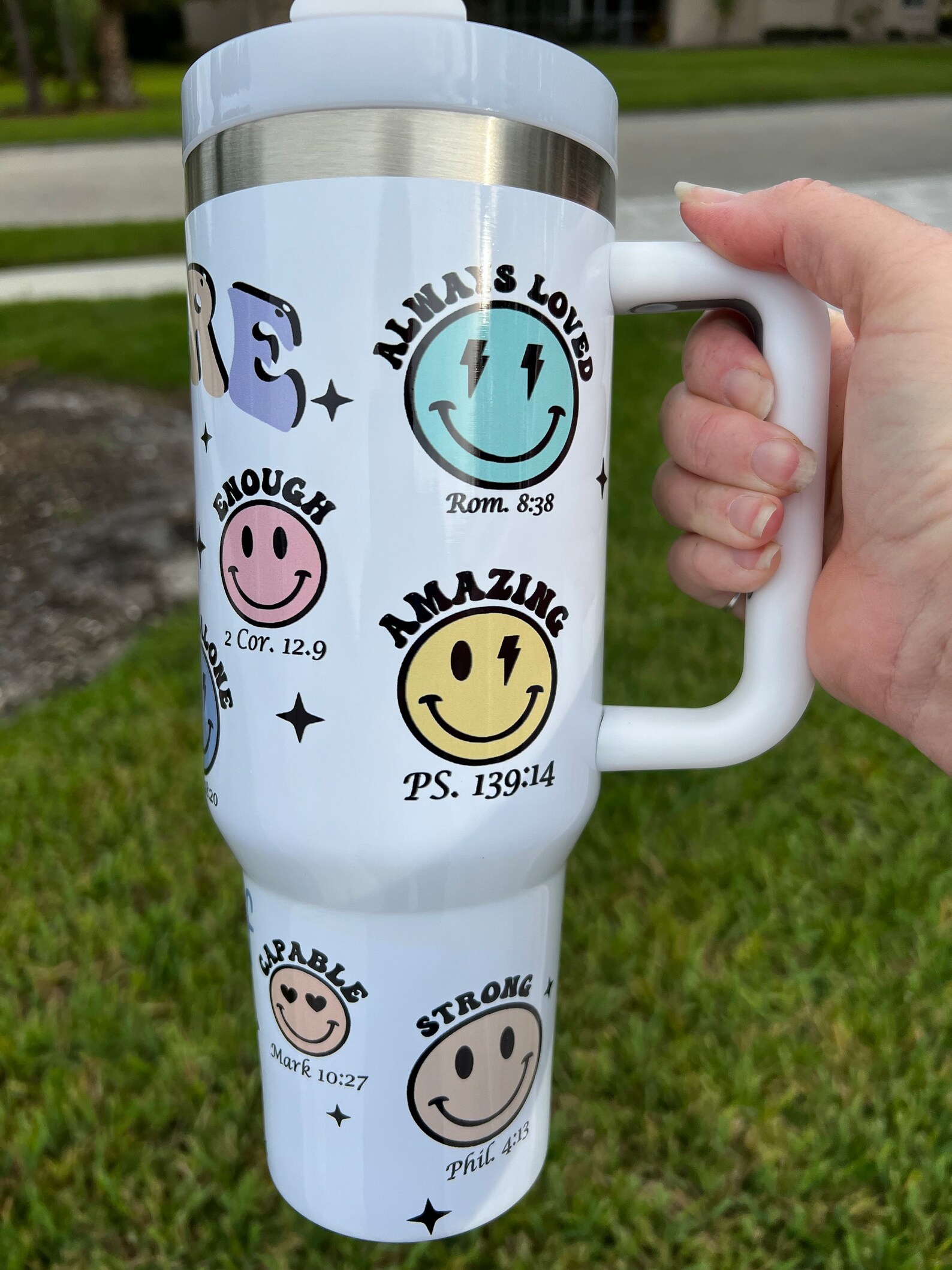 Smiley Face Affirmations Tumbler: 40oz Stainless Steel Insulated Cup - Etsy