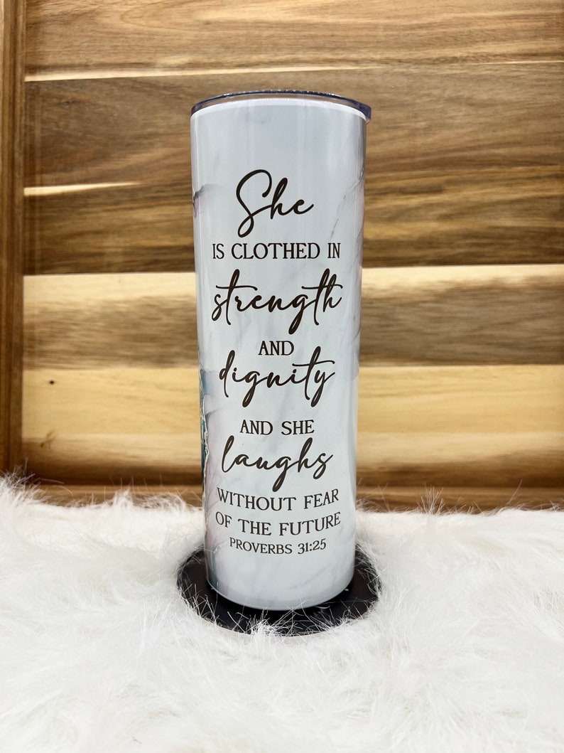 Proverbs 31:25 20oz Tumbler With Straw, Youth Leader Gift, Christian ...