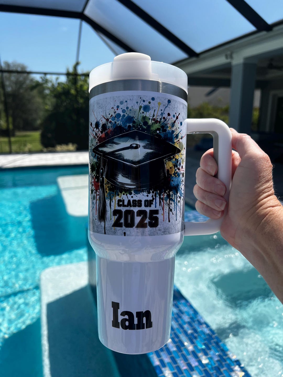 Custom 40oz Graduation Tumbler With Metal Straw, Graduate Gift, Grad ...