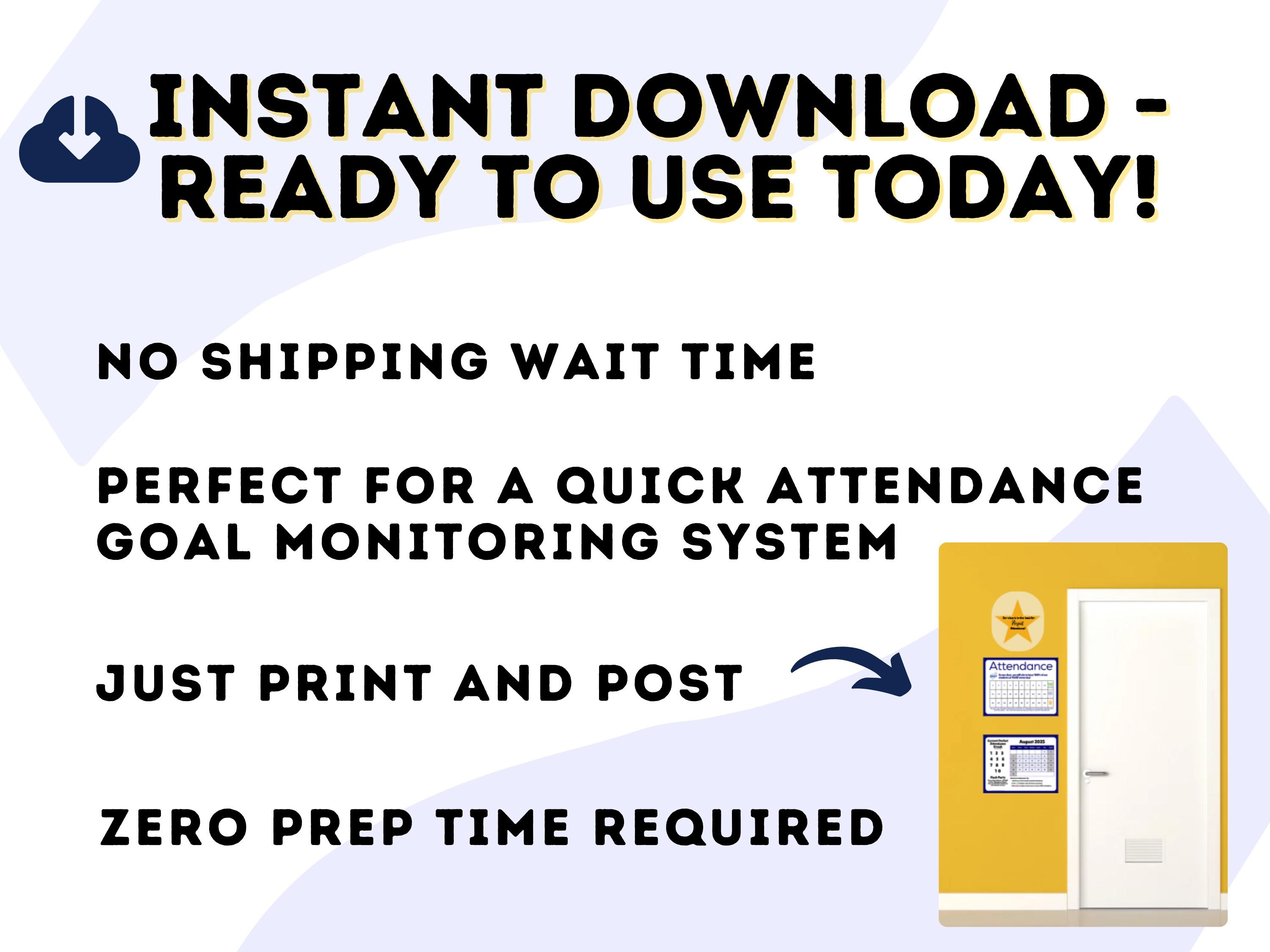 Classroom Attendance Incentive System Whole Class Goal Tracker Perfect ...
