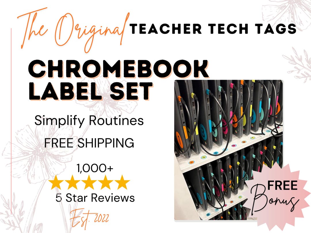 Chromebook Label Set: Classroom Organization, Teacher Tech Tags - Etsy