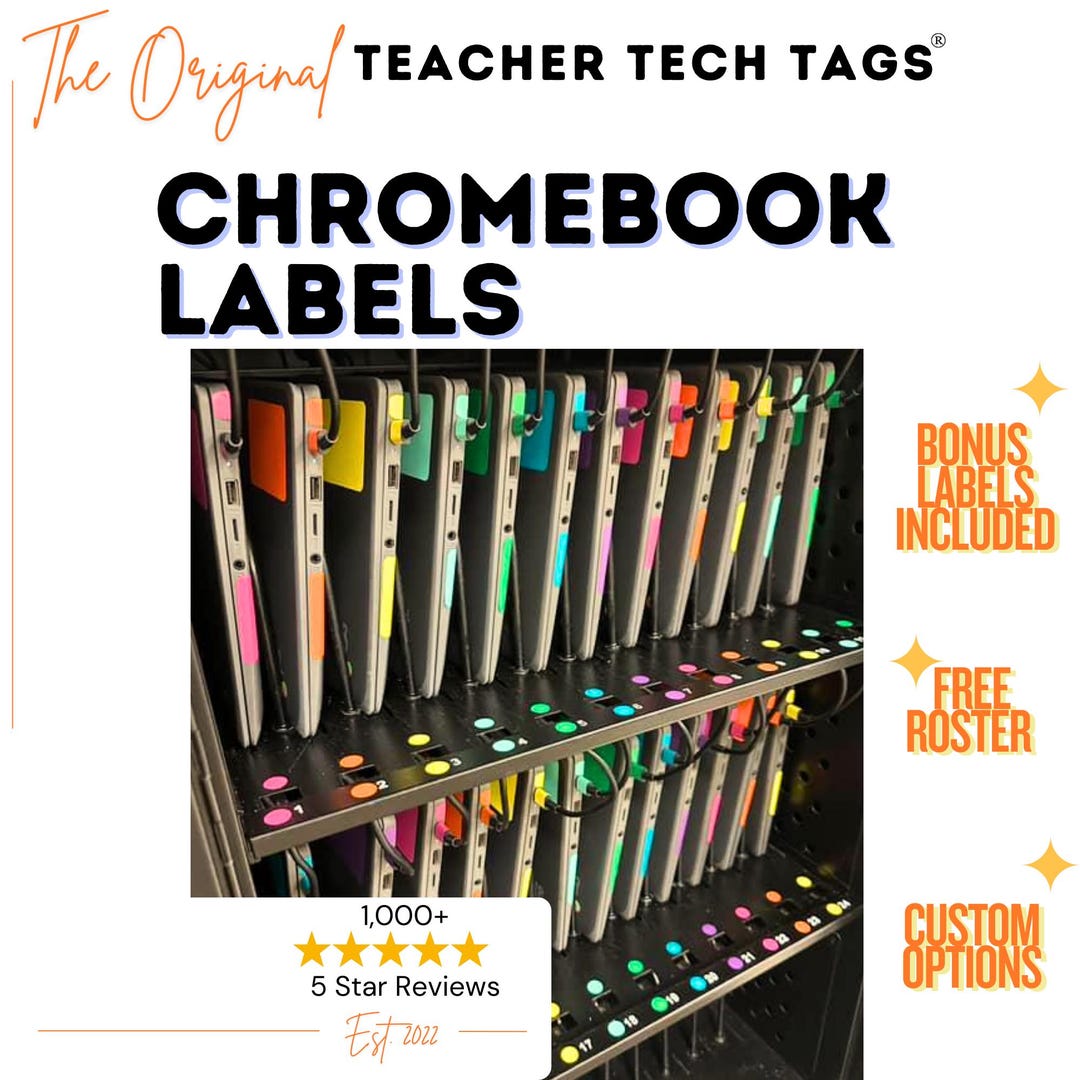 Chromebook Labels Classroom Organization Color Coded Waterproof Teacher ...