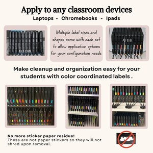 Classroom Laptop Label for Classroom Organization With Color Coded ...