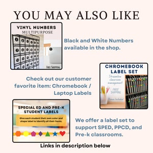 Colorful Vinyl Number Decals for Classroom Cubbies and Organization ...