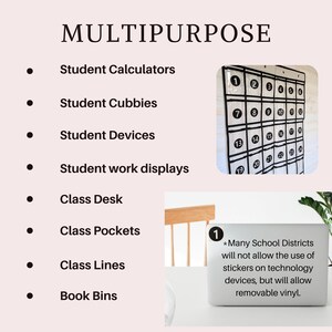 Colorful Vinyl Number Decals for Classroom Cubbies and Organization ...