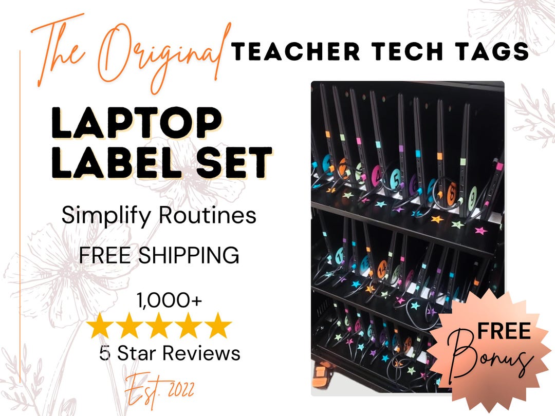 Classroom Laptop Label for Classroom Organization With Color Coded ...