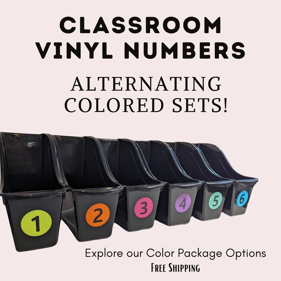Colorful Vinyl Number Decals for Classroom Cubbies and Organization ...