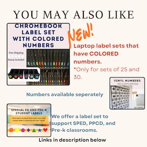 Classroom Laptop Label for Classroom Organization With Color Coded ...