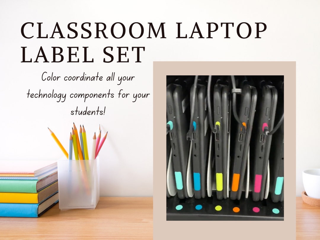 Classroom Laptop Label for Classroom Organization With Color Coded ...