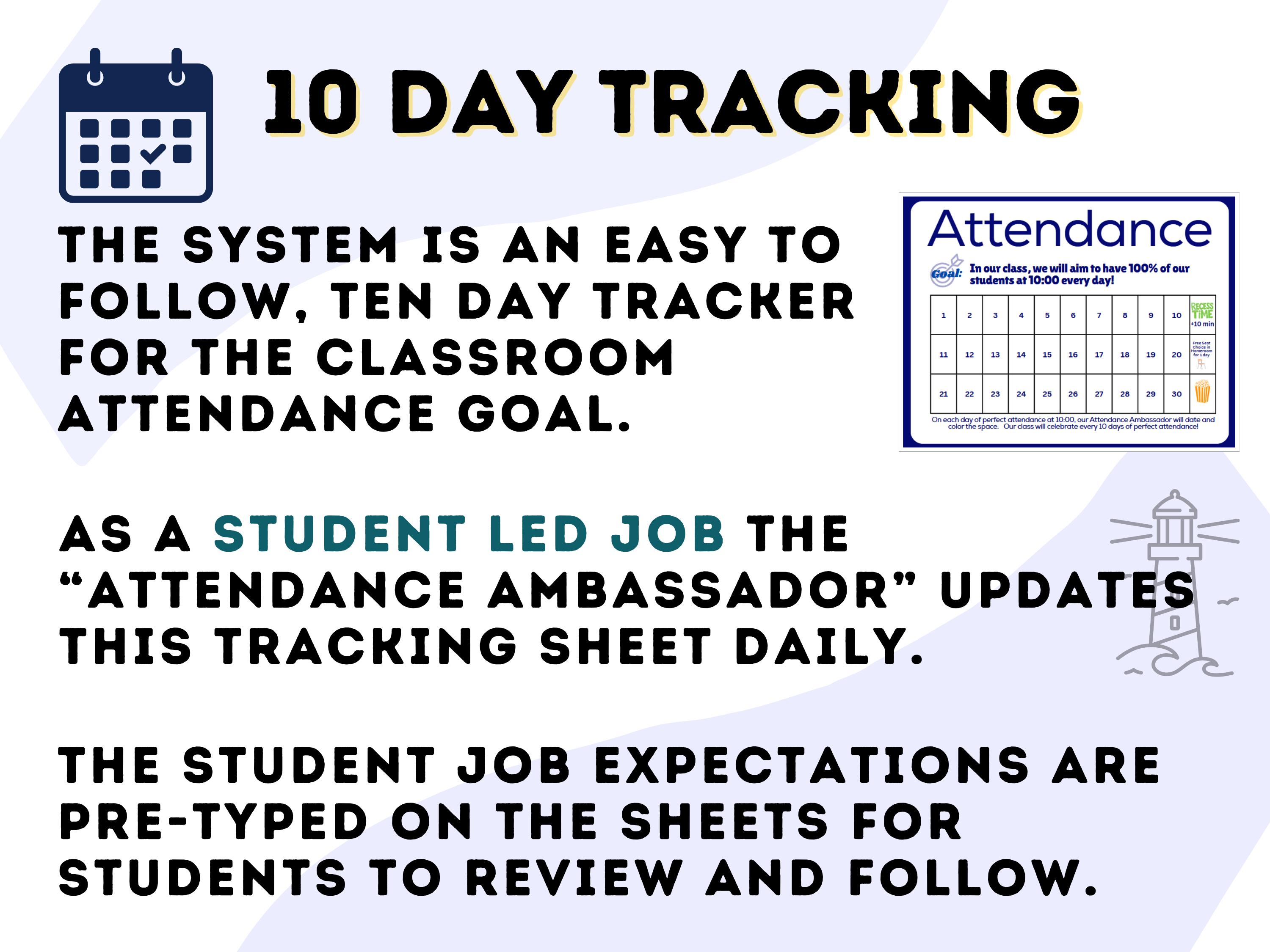 Classroom Attendance Tracker | Year Round Goal & Reward System K-8 ...
