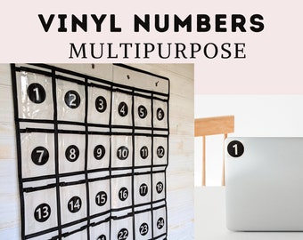 2 Numbers for Classroom Back to School Vinyl Number Decals Circle ...
