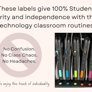 Classroom Laptop Label for Classroom Organization With Color Coded ...