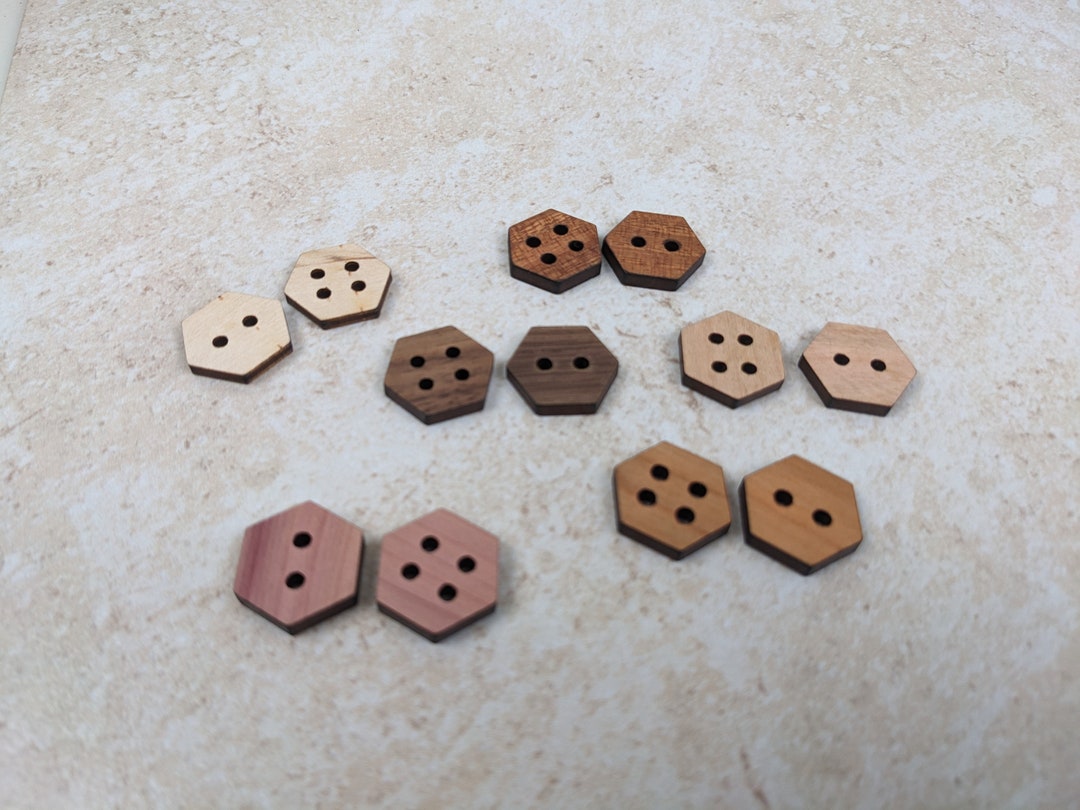 Hexagon Wood Buttons: Sewing, Crochet, Knitting, Crafts - Now in Linen ...