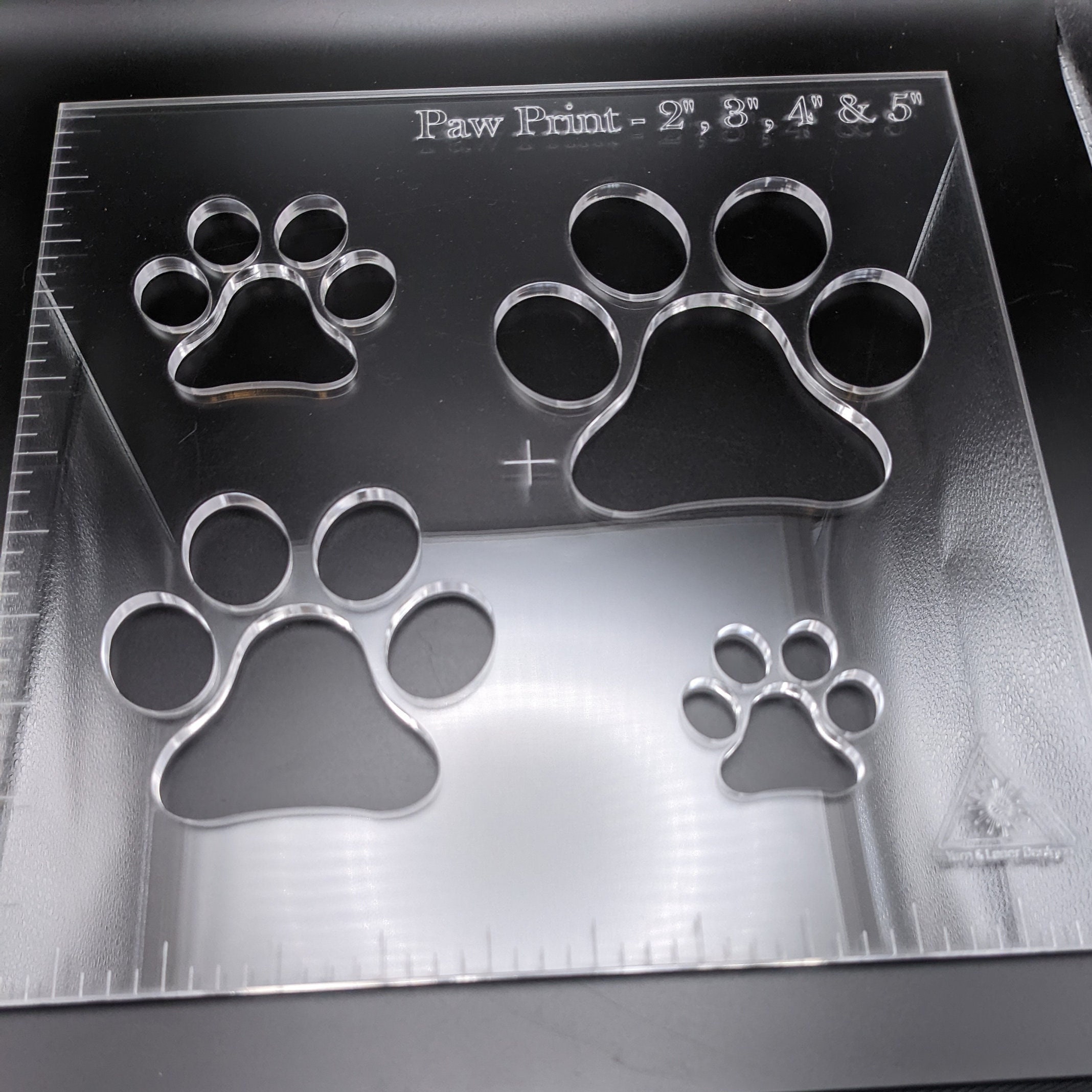 Paw Print Clear Acrylic Router Template Laser Cut - Etsy
