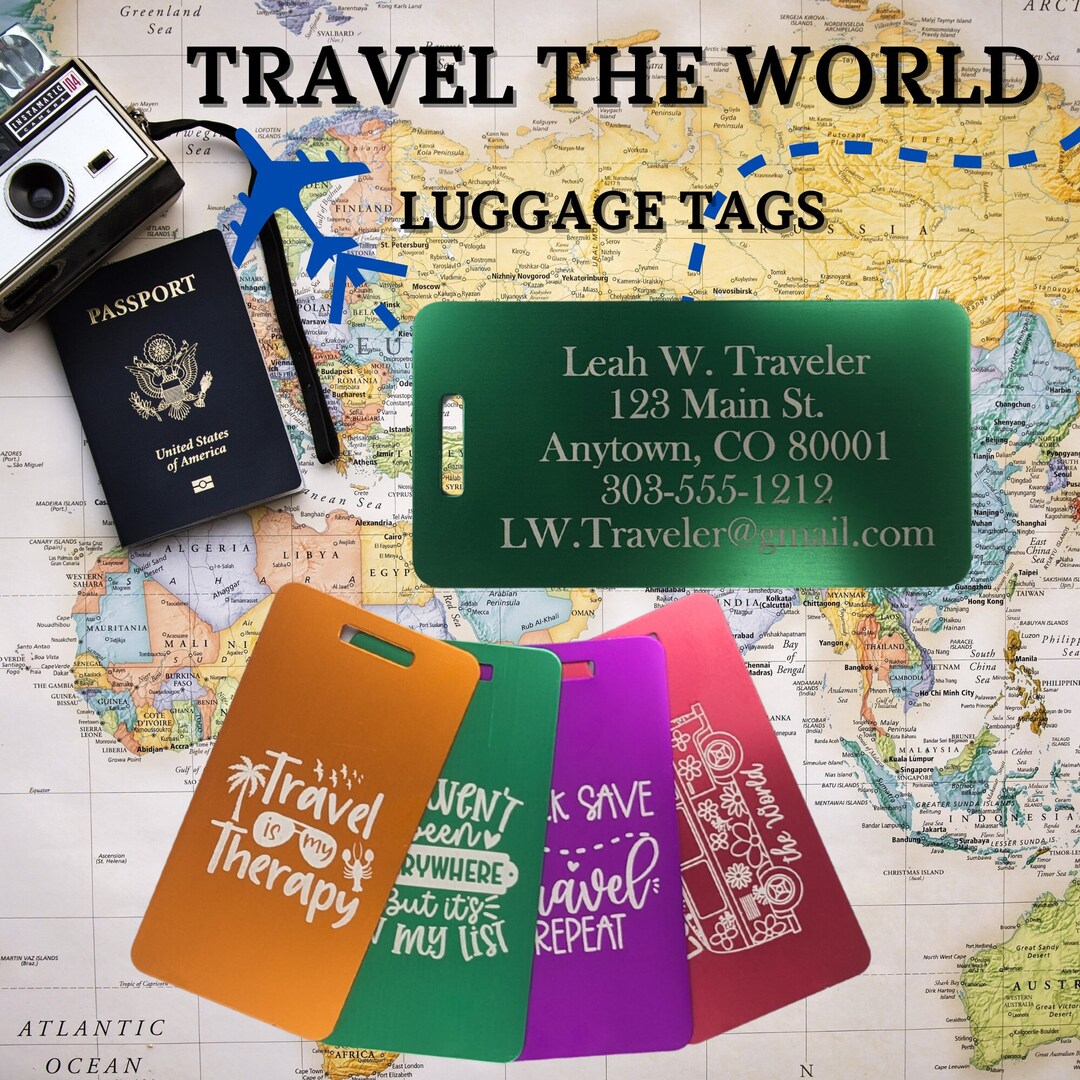 Personalized Anodized Aluminum Luggage Tag – Vibrant Travel Accessory ...