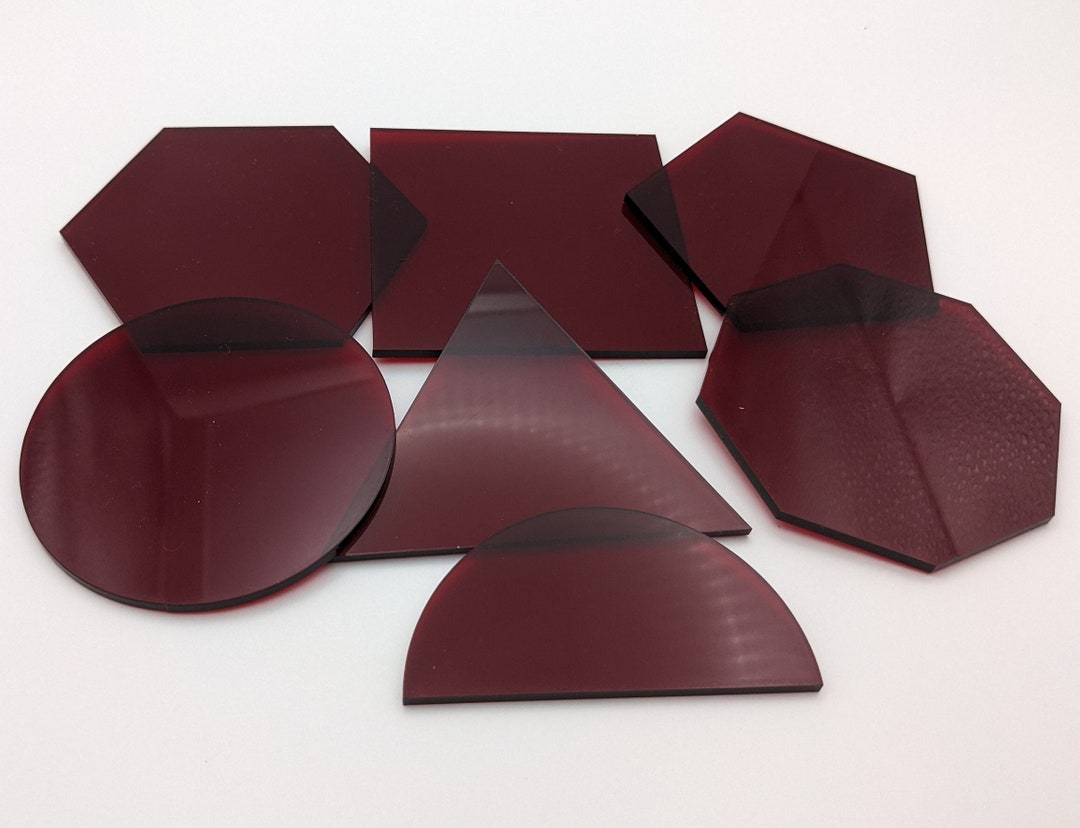 Transparent Red Acrylic Shapes for Crafts - Multiple Sizes - 1/8" Thick ...