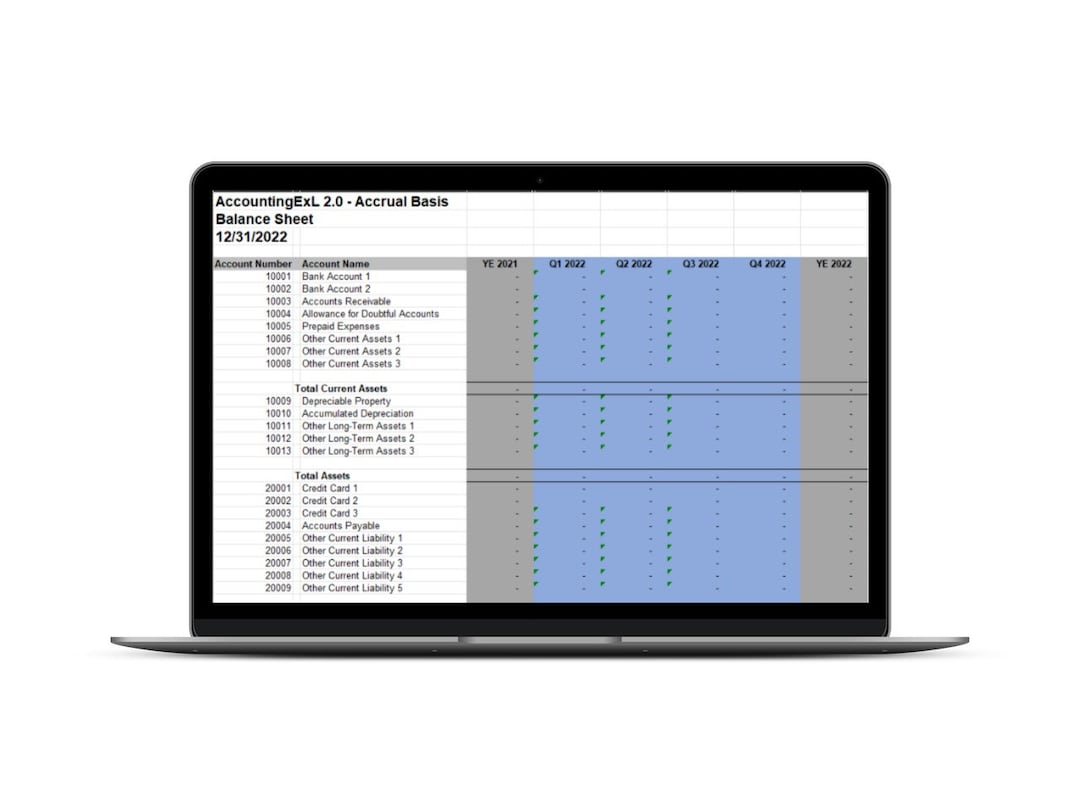 Accrual Basis Accounting Excel Spreadsheet | Trial Balance, Balance ...