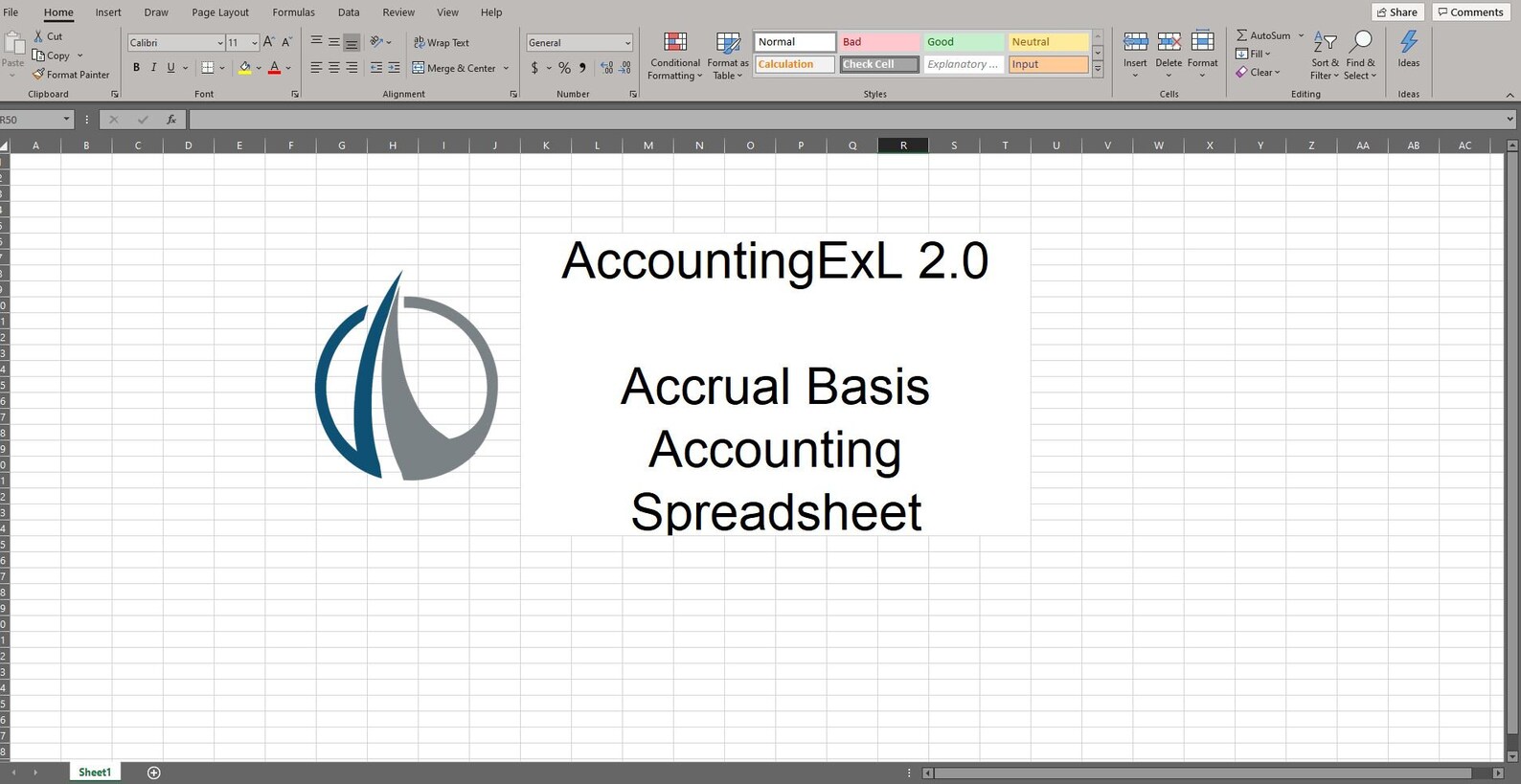 Accrual Basis Accounting Excel Spreadsheet | Trial Balance, Balance ...