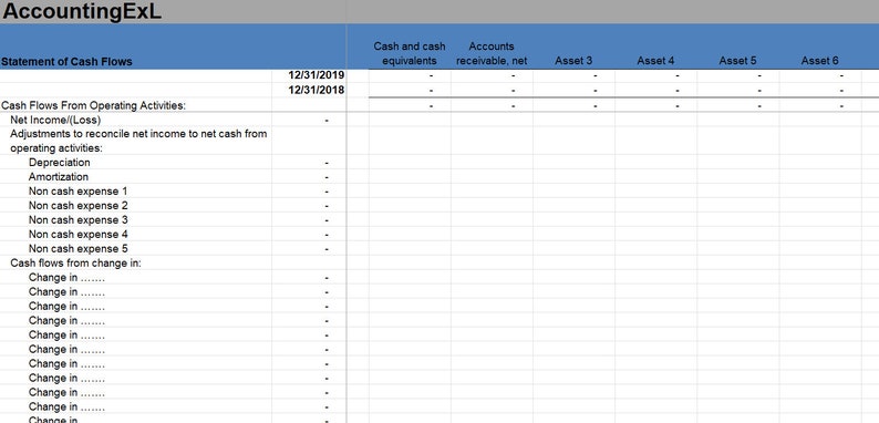 Cash Flow Worksheet - Streamline Statement Preparation - Download ...