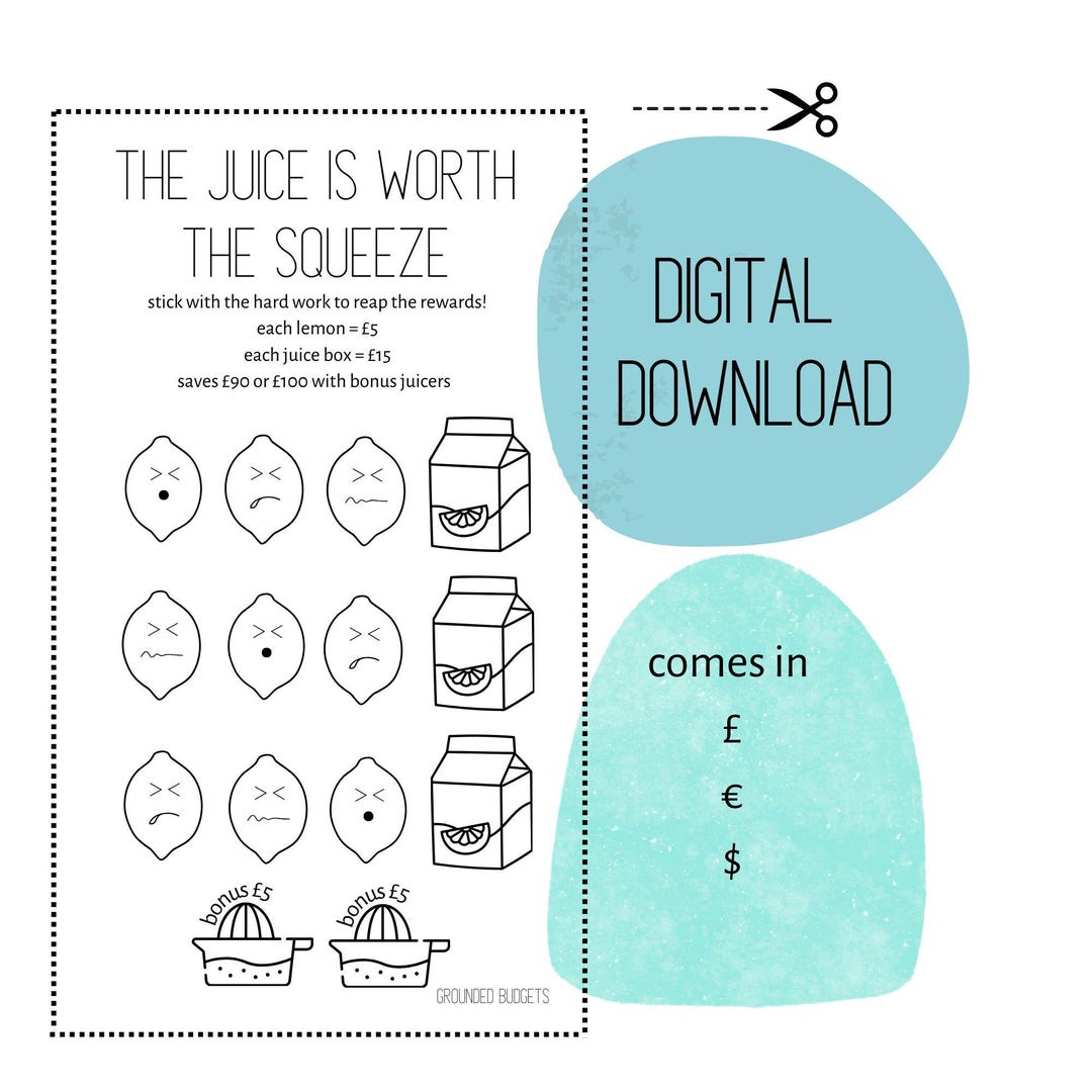 Downloadable the Juice is Worth the Squeeze Challenge - Etsy