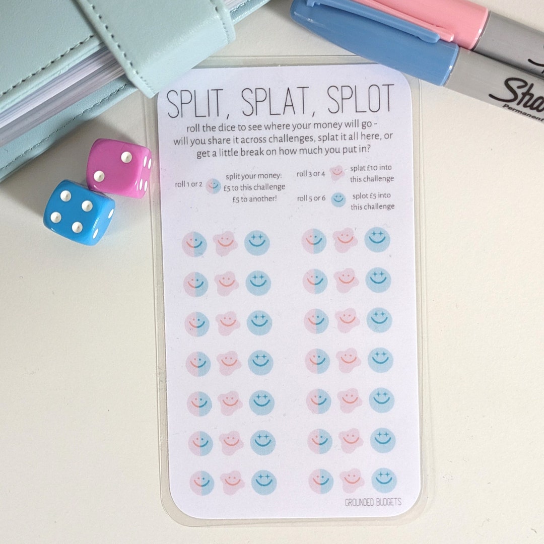 Split, Splat, Splot Savings Challenge dice Challenge - Etsy UK