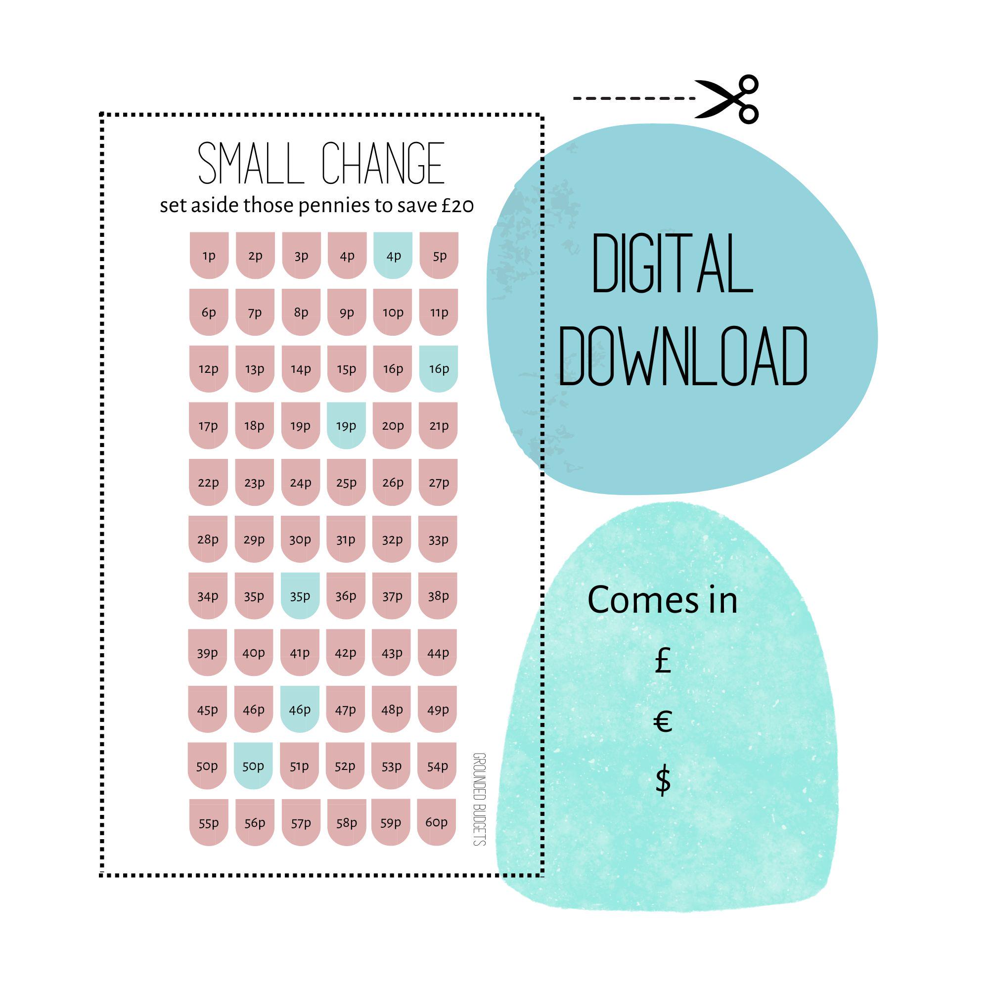 Downloadable Small Change (20) Challenge - Etsy