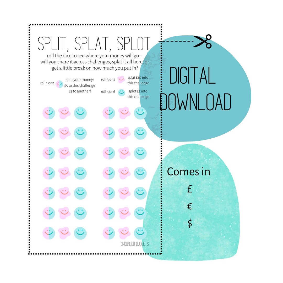Downloadable Split, Splat, Splot Challenge - Etsy